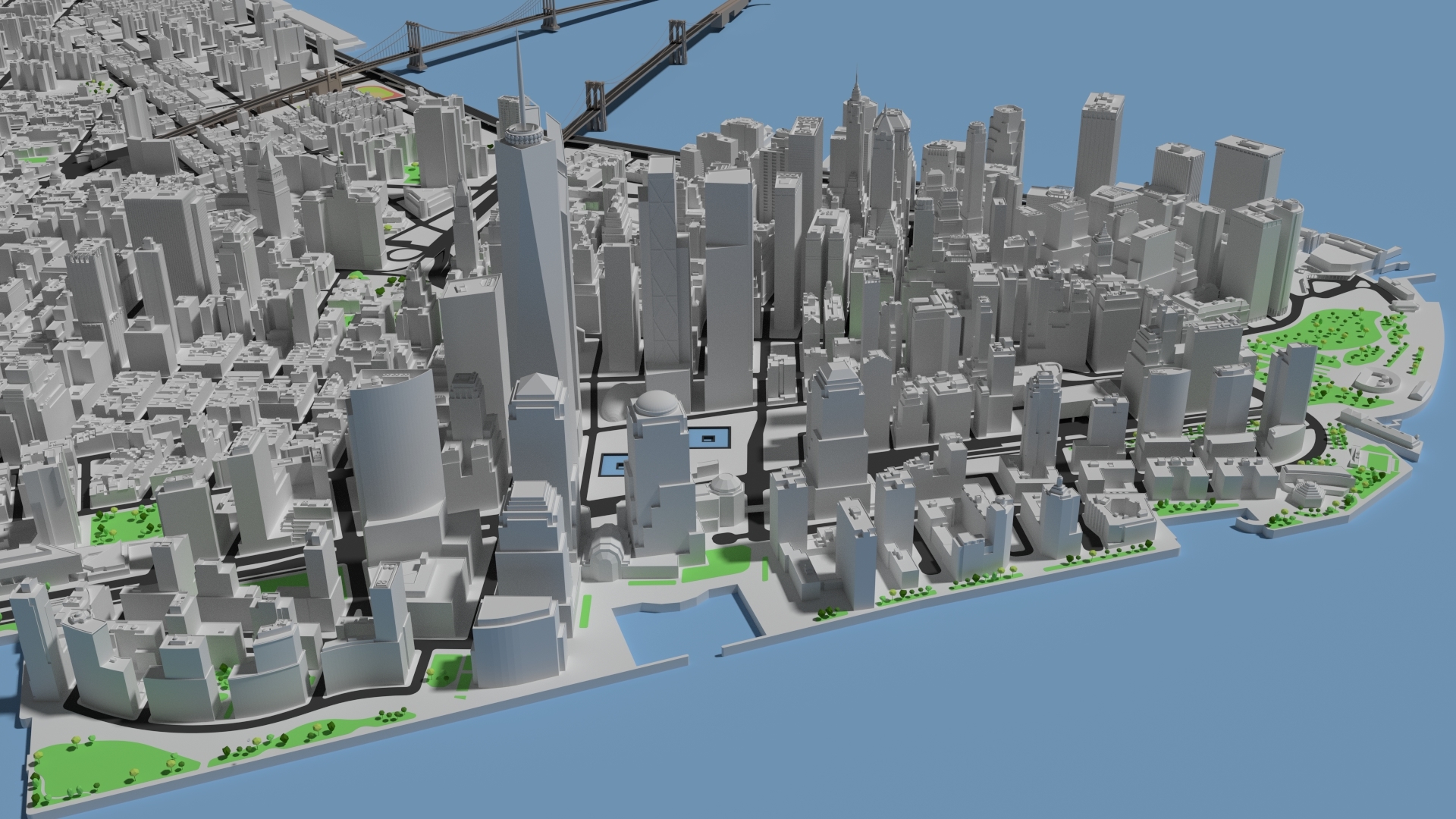 3d max lower manhattan island