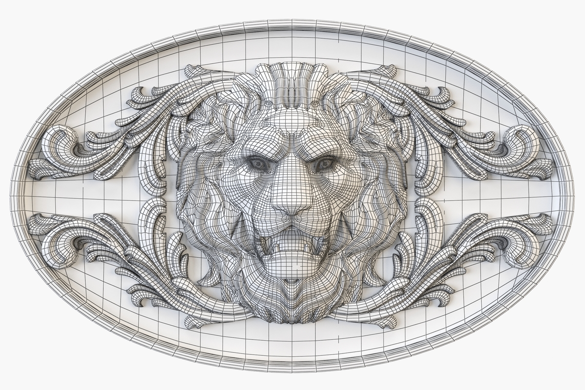 3d medallion lion model