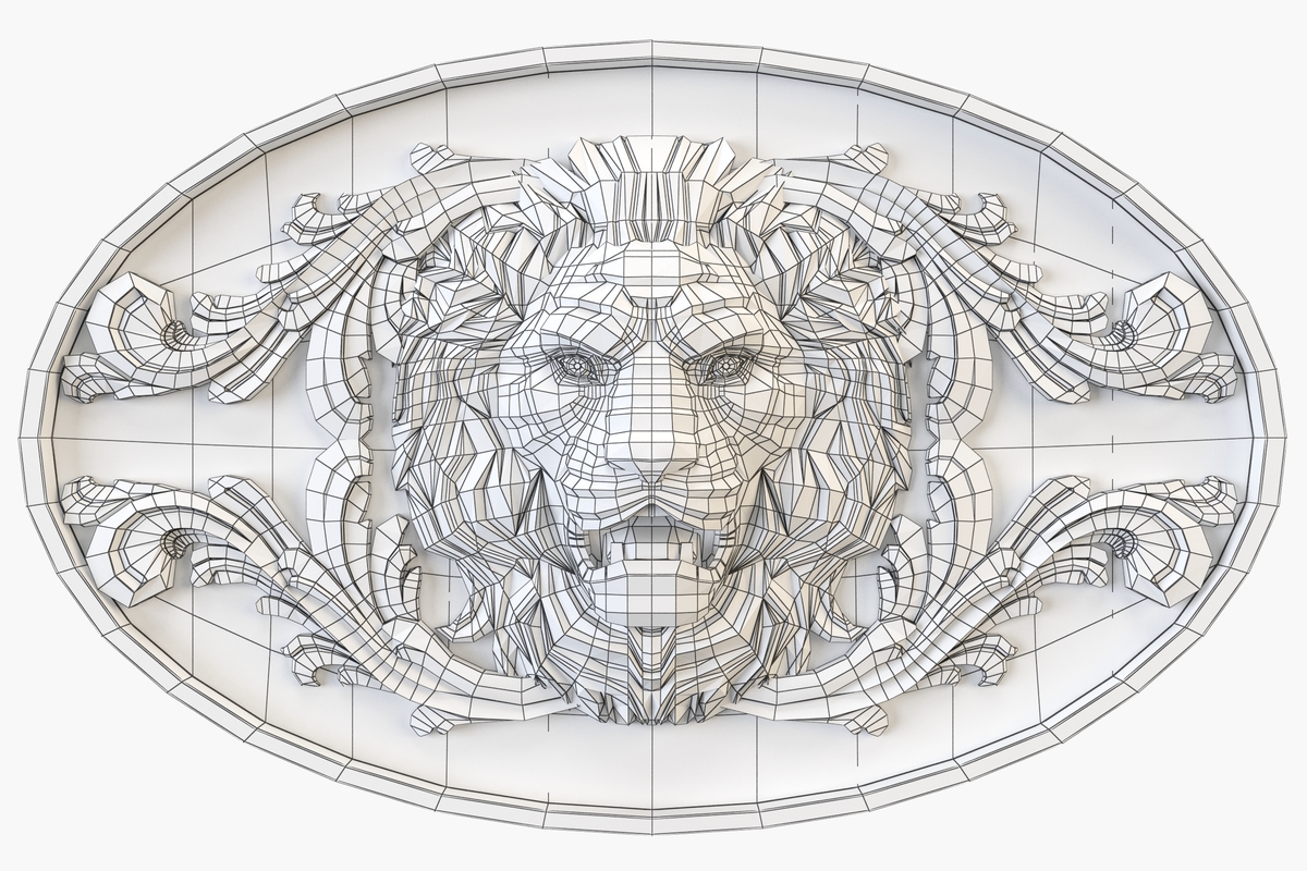 3d medallion lion model