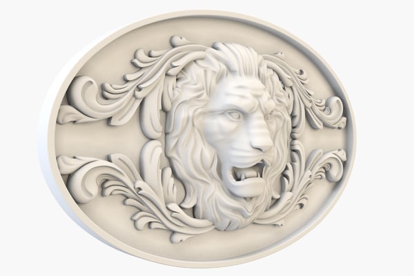 3d medallion lion model