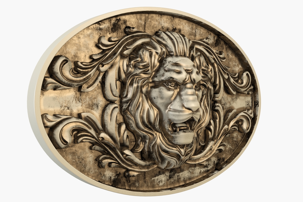 3d medallion lion model