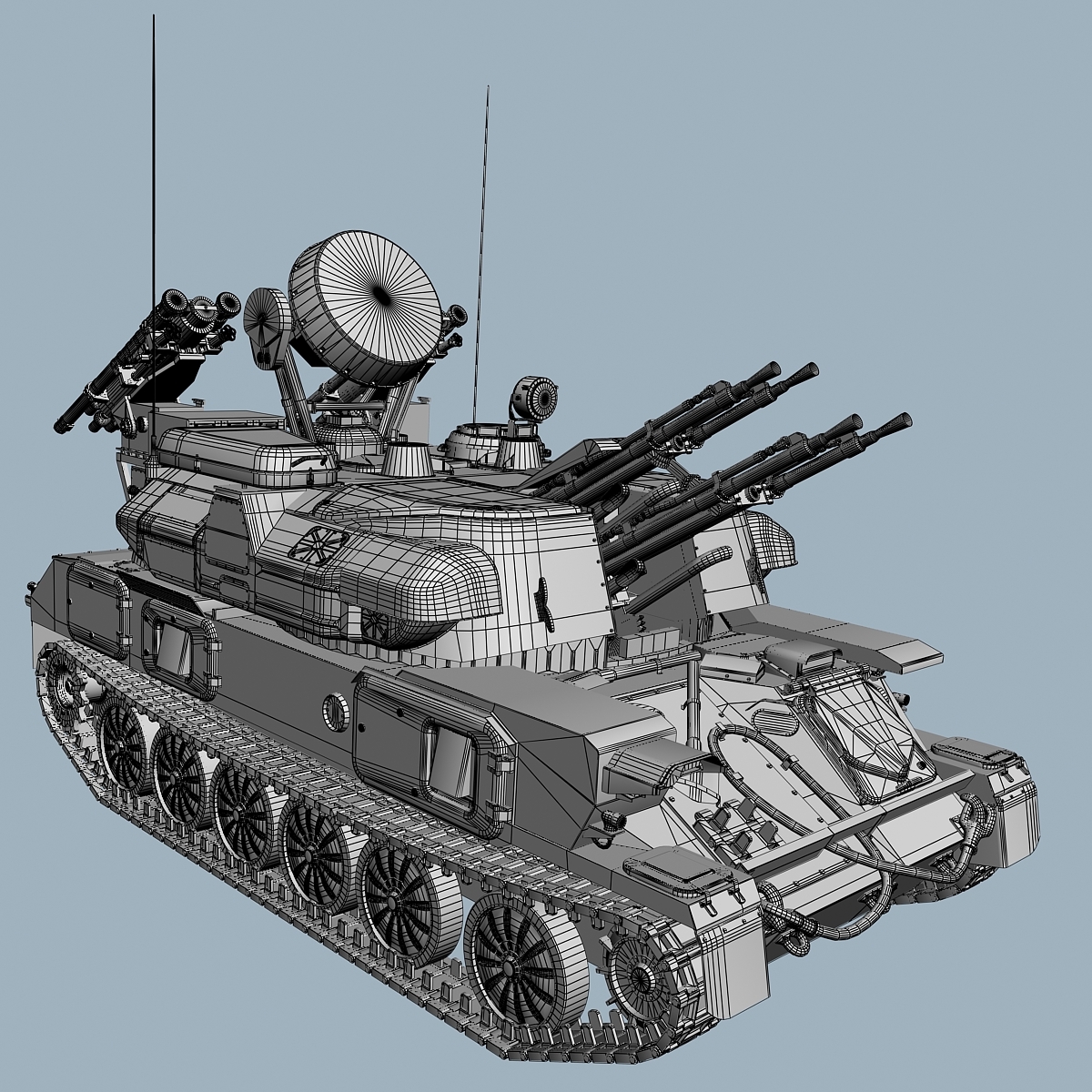 3d model of shilka m4 zsu-23-4