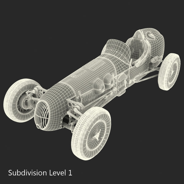3d model of retro racing cars