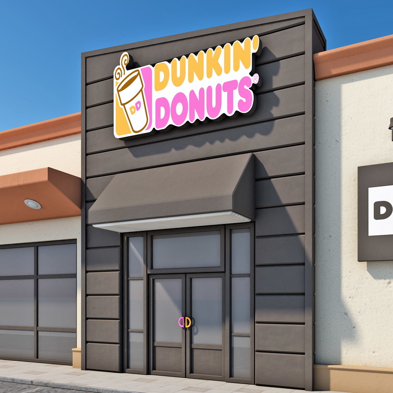 dunkin donuts restaurant 3d model