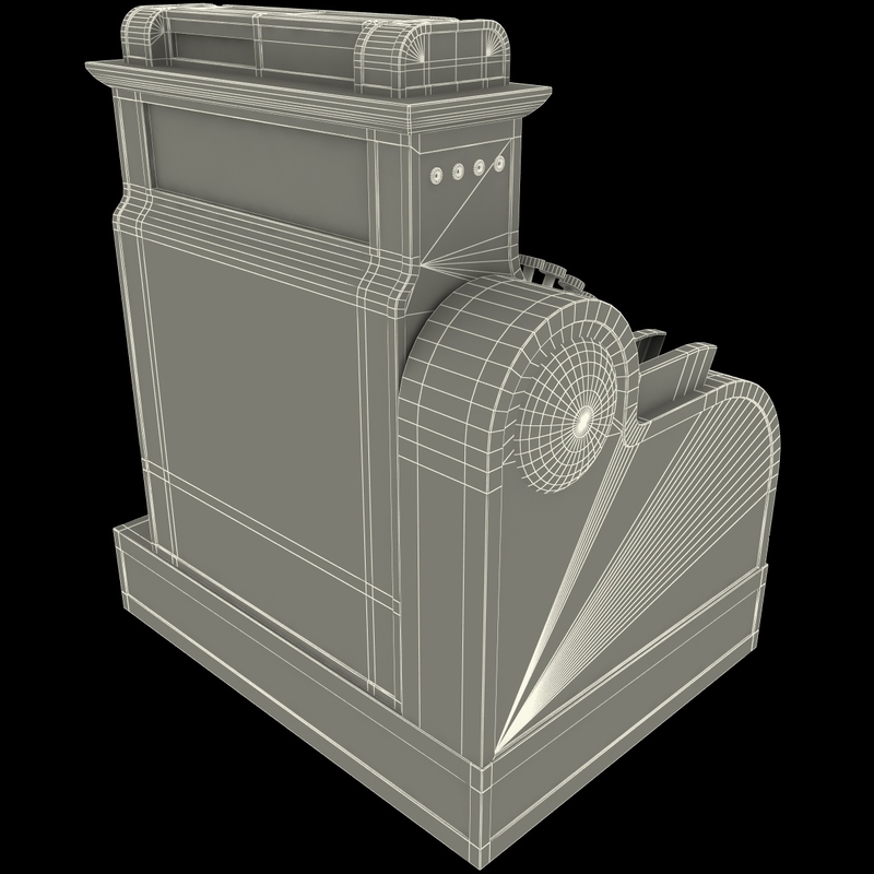 old cash register 2 3d model