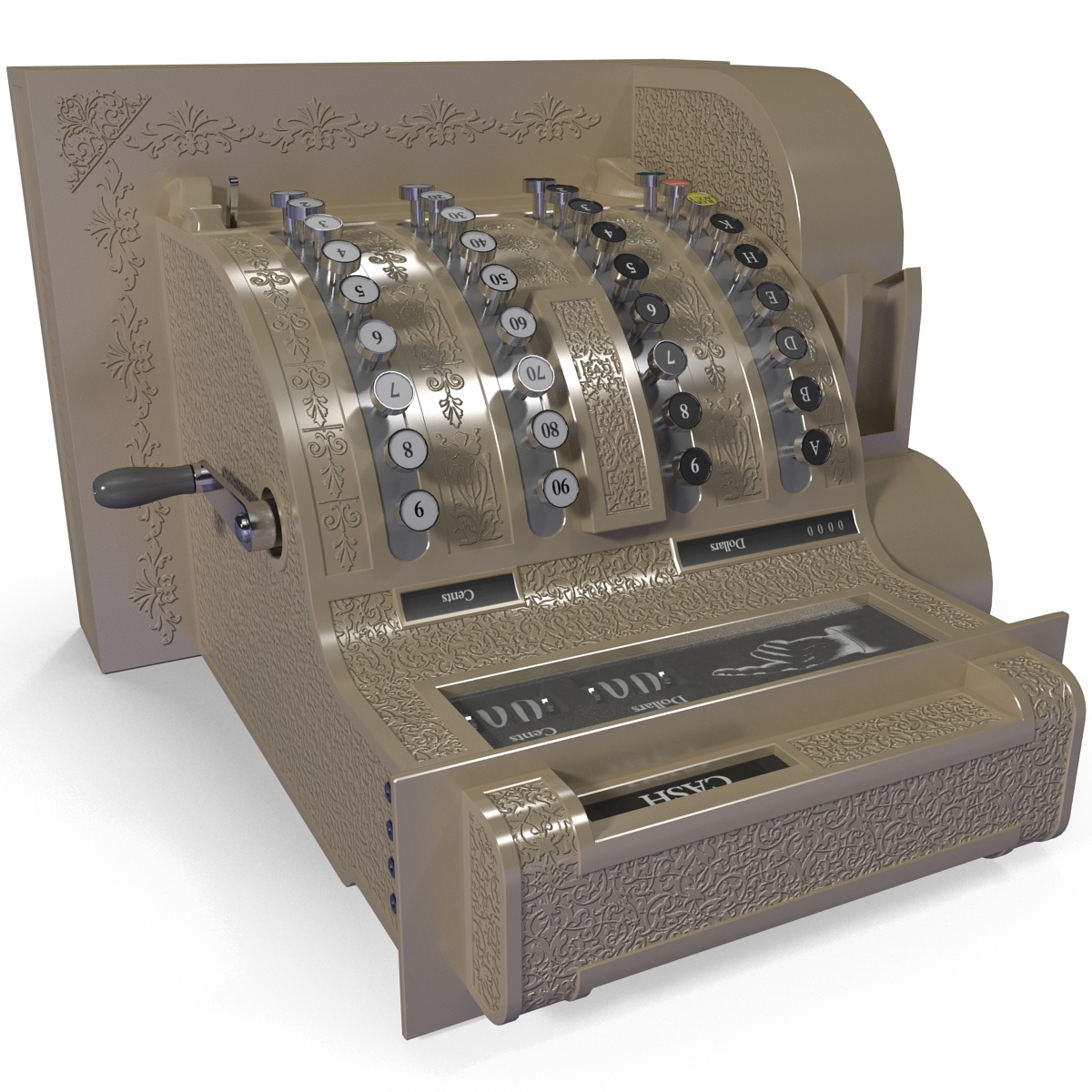 old cash register 2 3d model