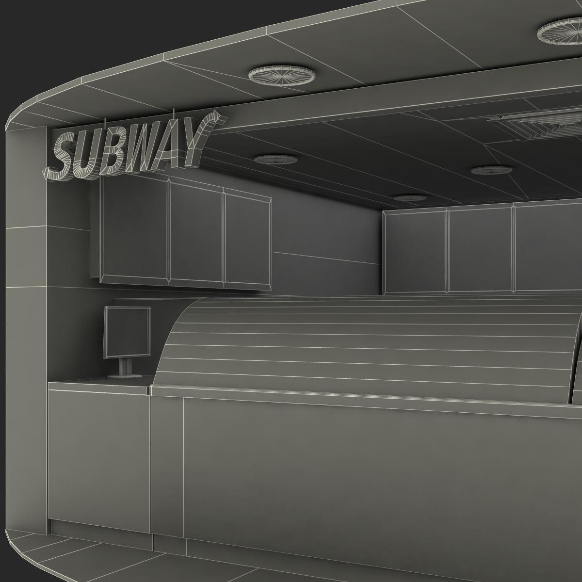 subway restaurant 3d model