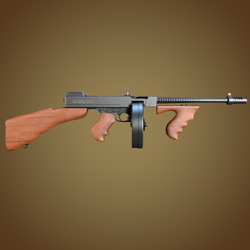 3d thompson submachine gun