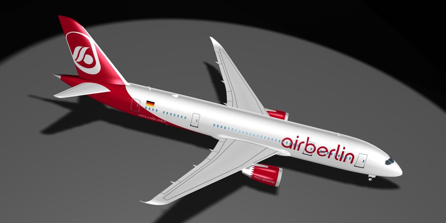 air berlin 787 dreamliner 3d model