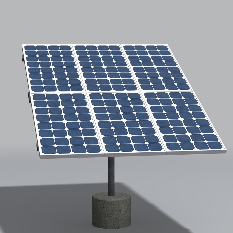realistic solar panel 3d model