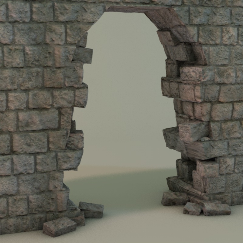 broken wall 3d model