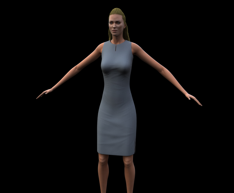 realistic woman 3d max