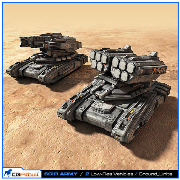 scifi army ground units 3d max