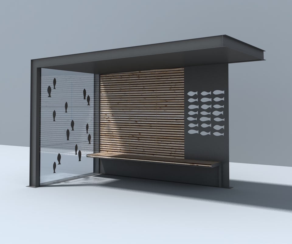 3d unique bus stop