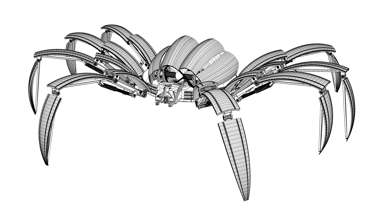 3d mechanical spider model