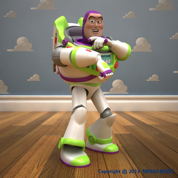 3d buzz lightyear rigged model