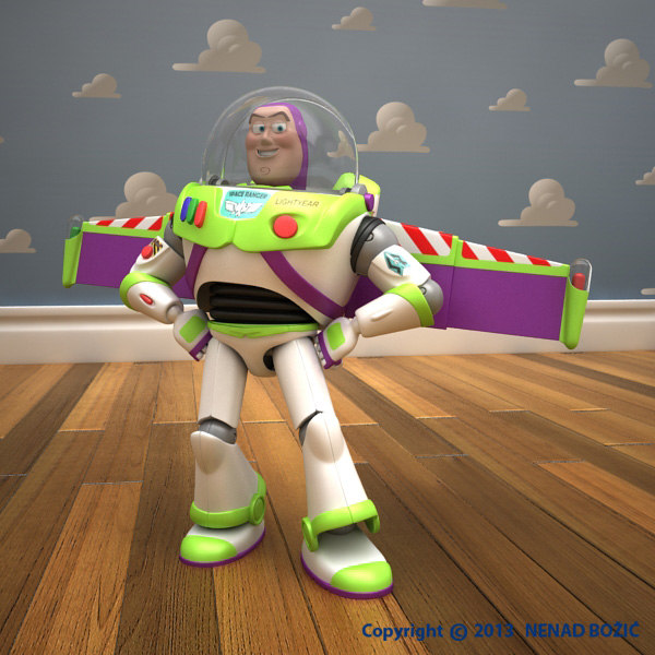 3d buzz lightyear rigged model