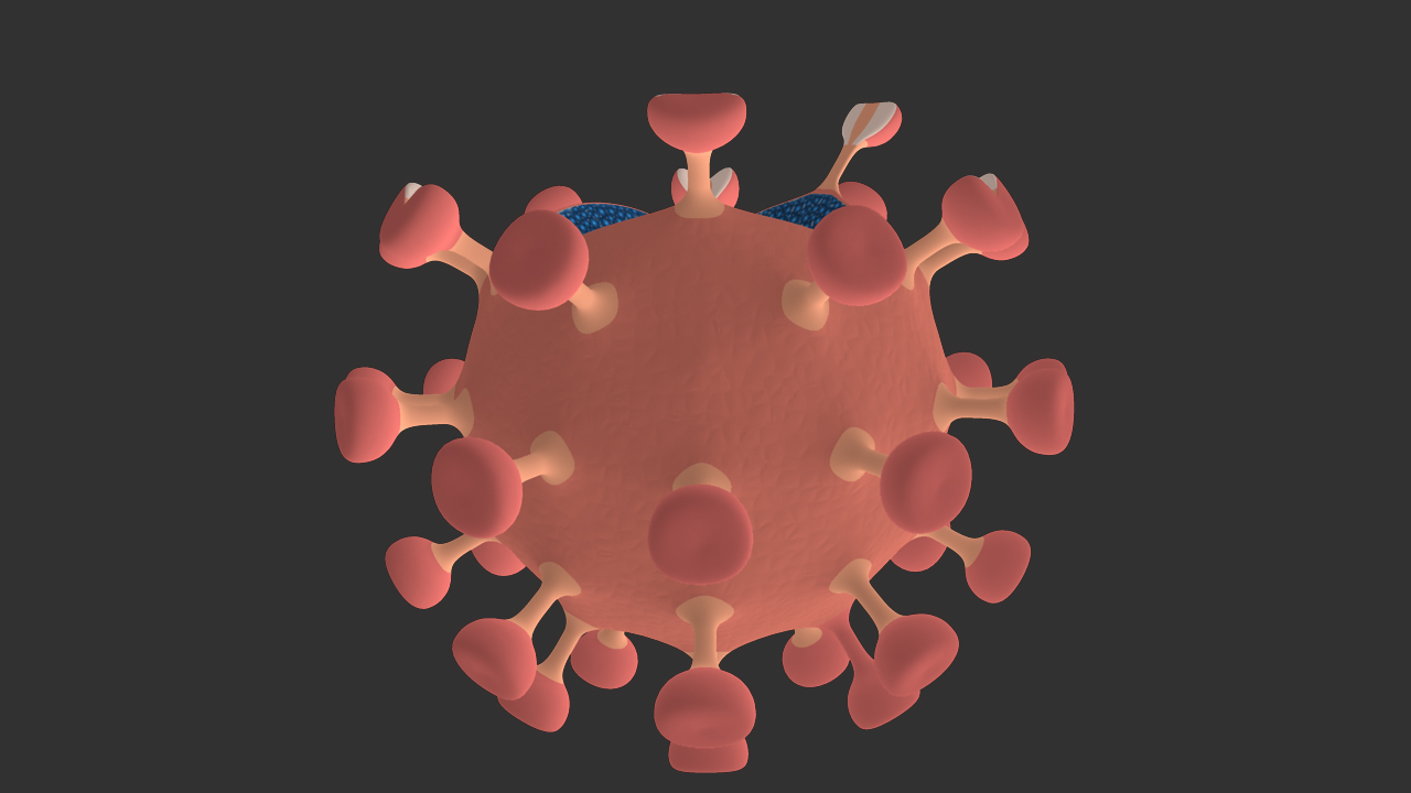 hiv virus 3d model