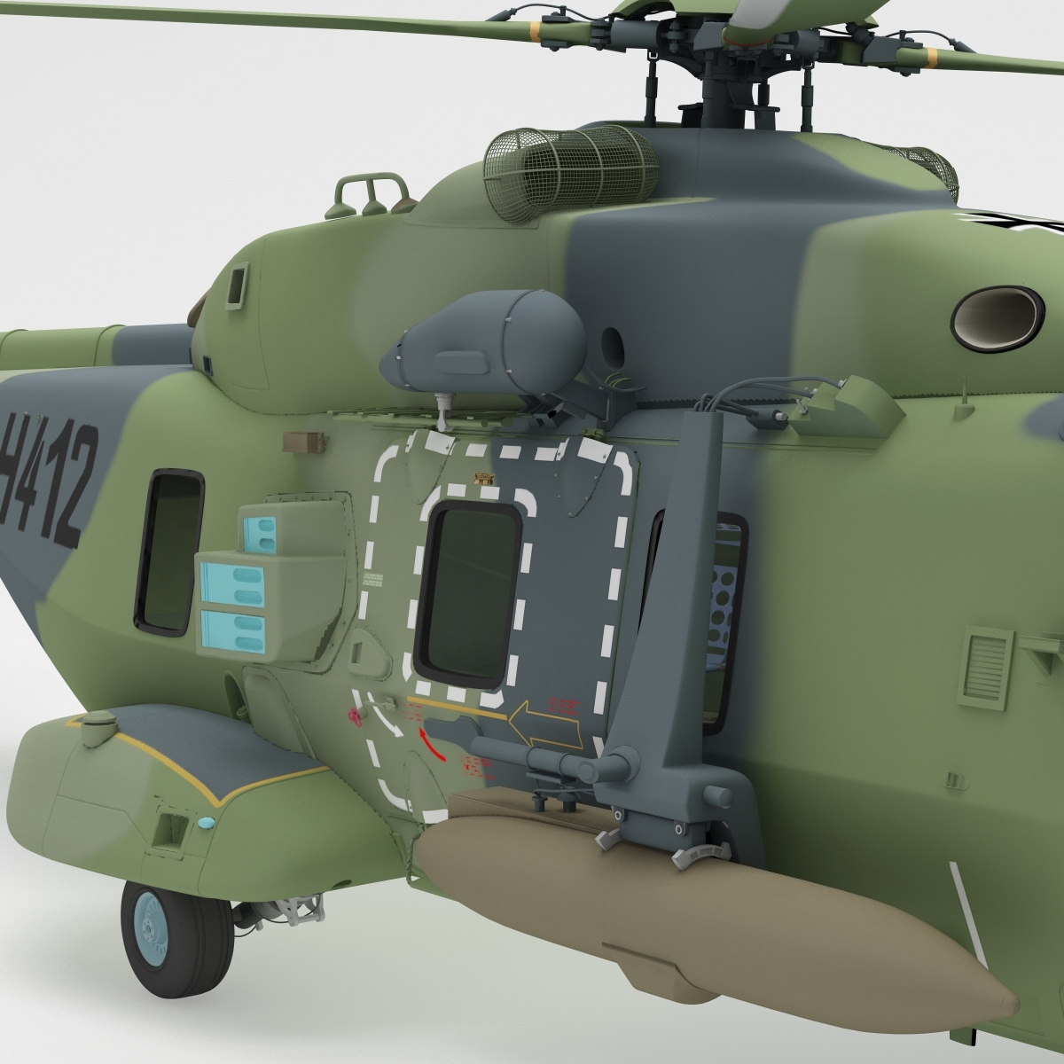 3d military helicopter nhindustries nh90 model