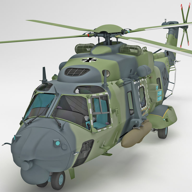 3d military helicopter nhindustries nh90 model