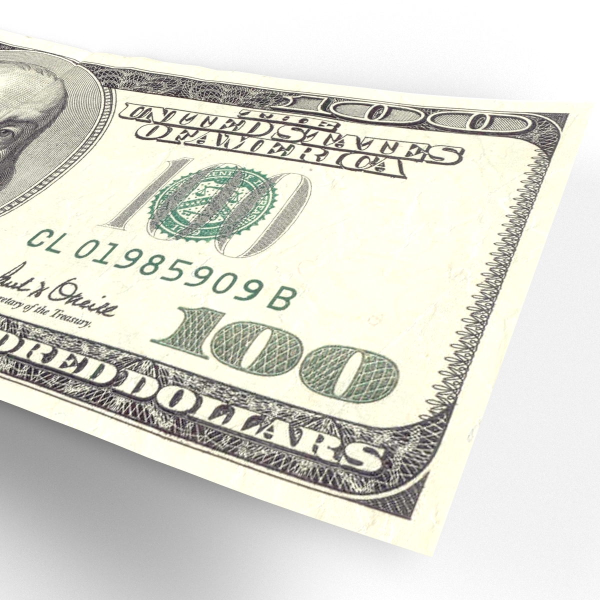 100 dollar bill 3d c4d