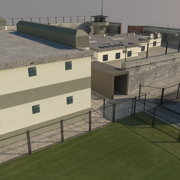 prison exterior scene 3d model