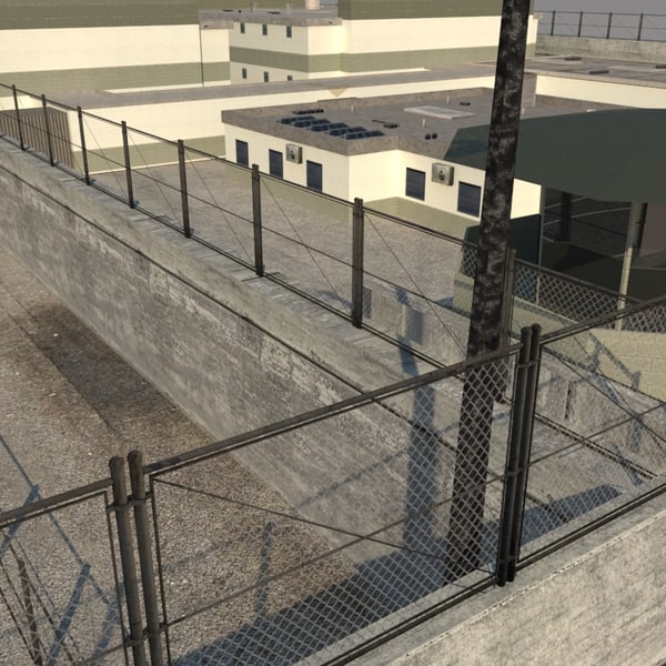 prison exterior scene 3d model