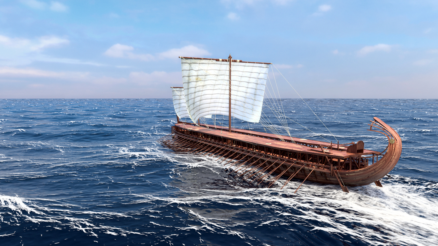 3d ancient trireme model