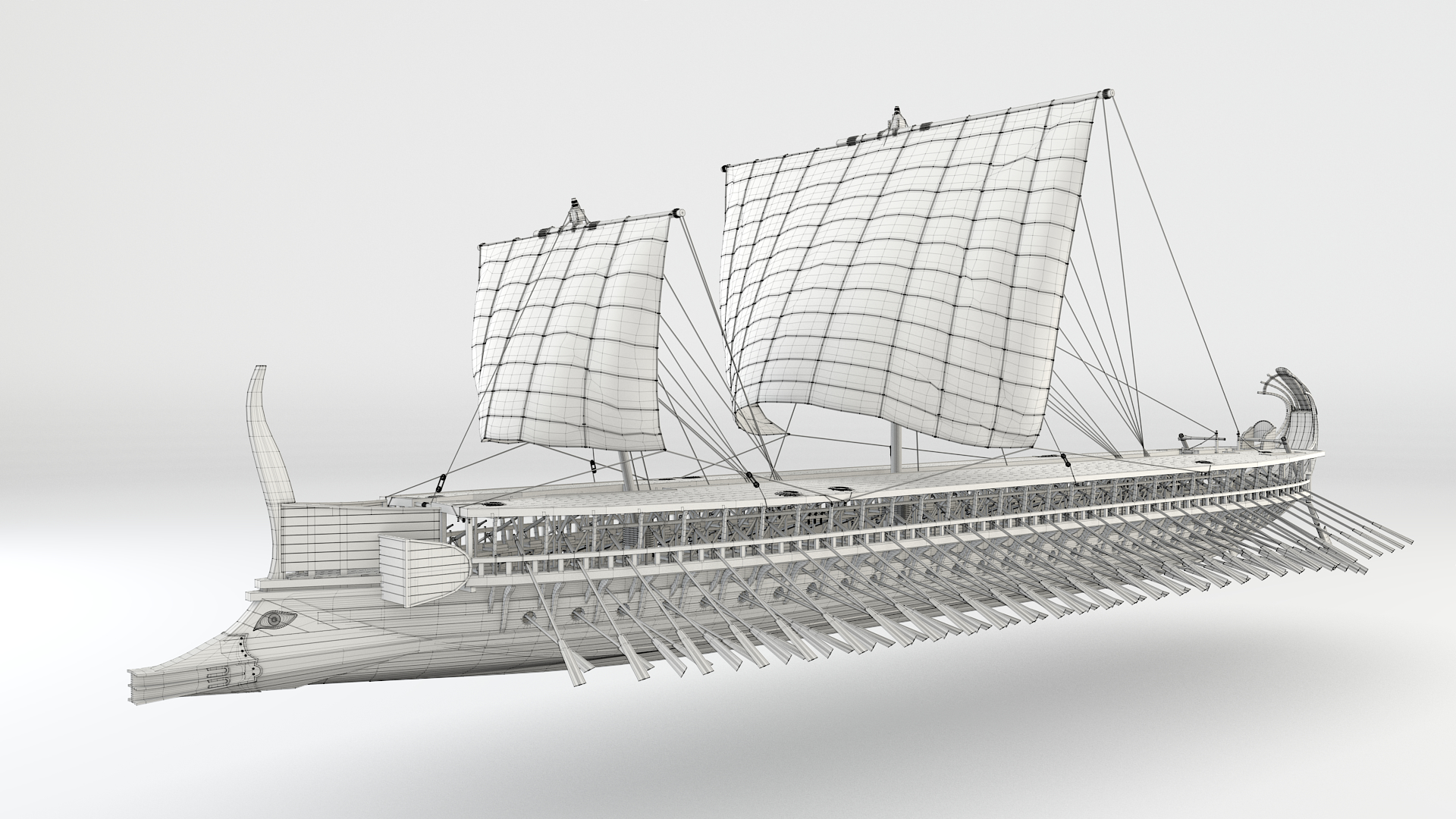 3d ancient trireme model