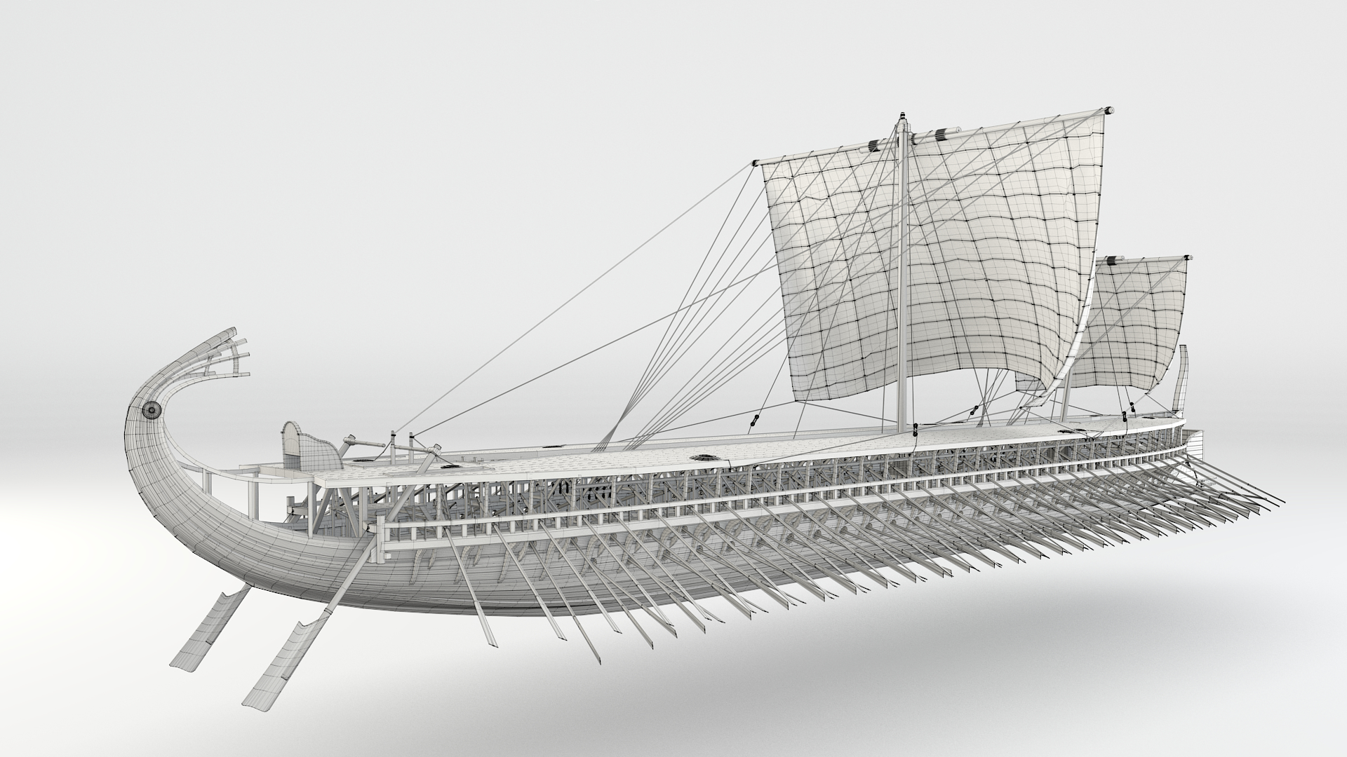 3d ancient trireme model