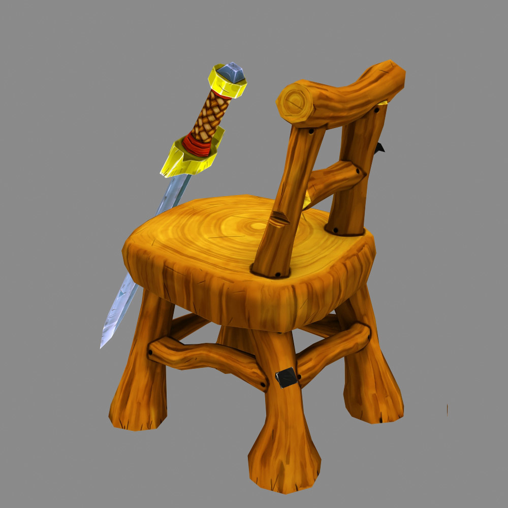 3d chair sword model