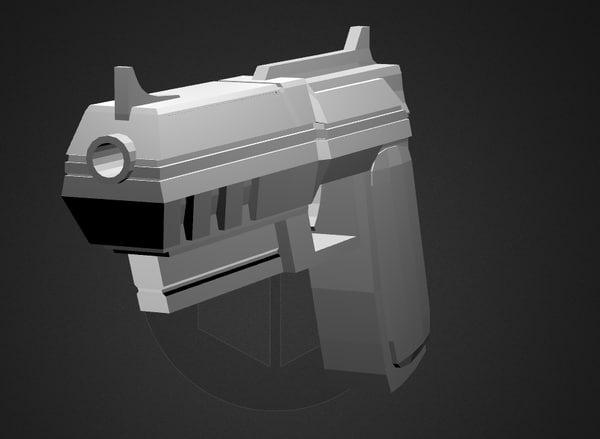 3d futuristic pistol gun model