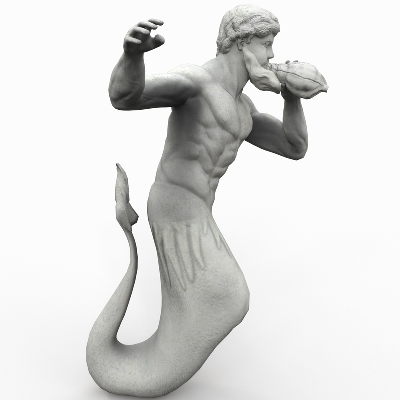 3ds triton statue