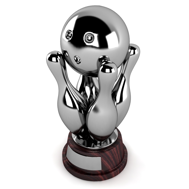 bowling ball trophy 3d dxf