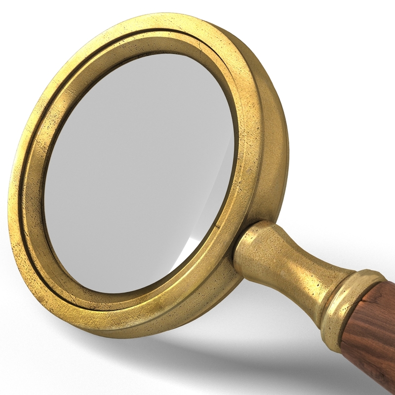 3d retro magnifying glass