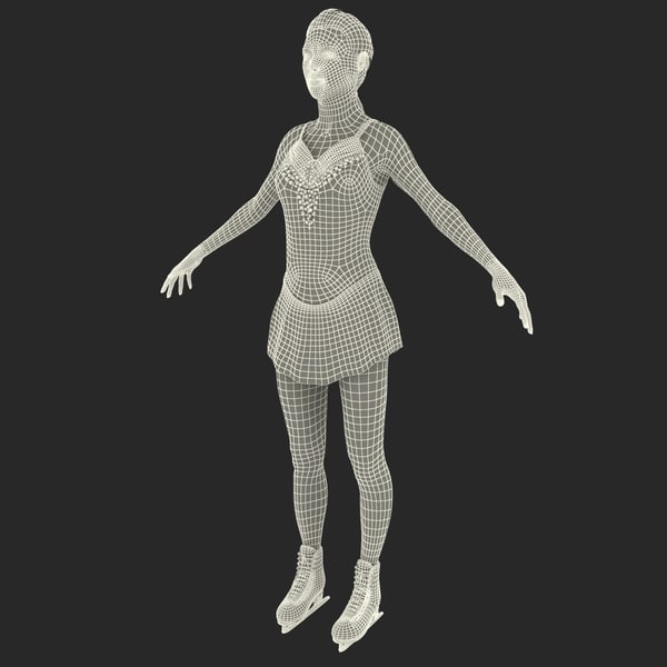 3d women figure skater model