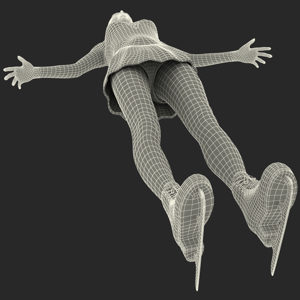 3d women figure skater model