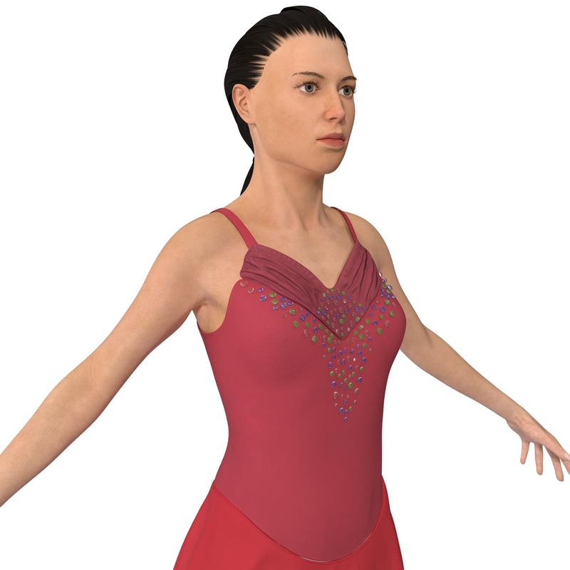 3d women figure skater model