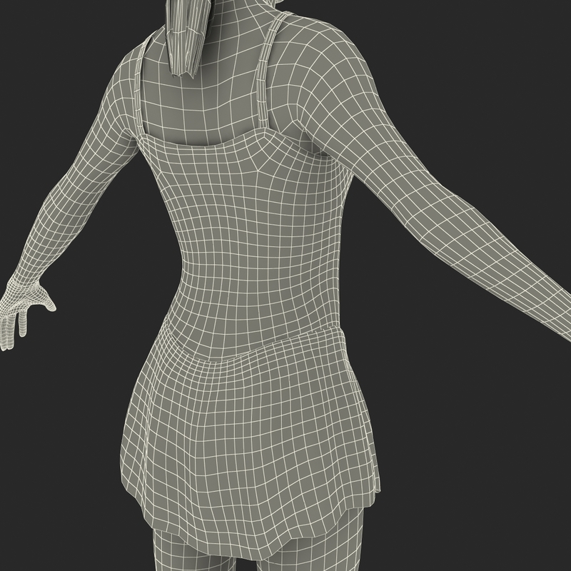 3d women figure skater model