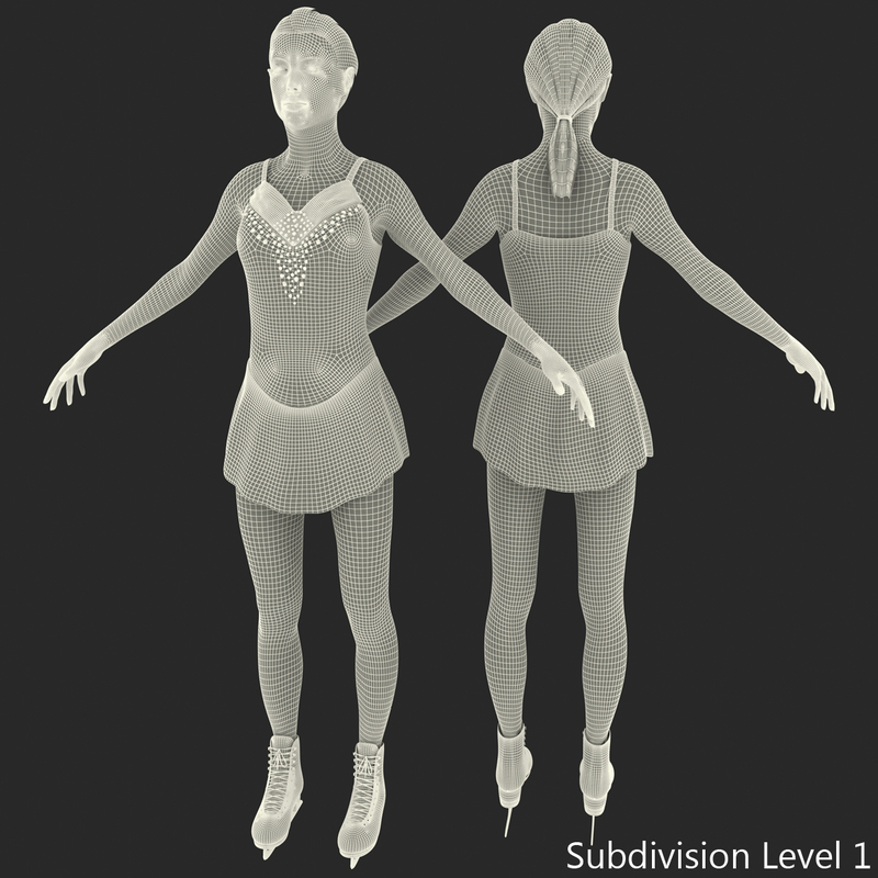 3d women figure skater model