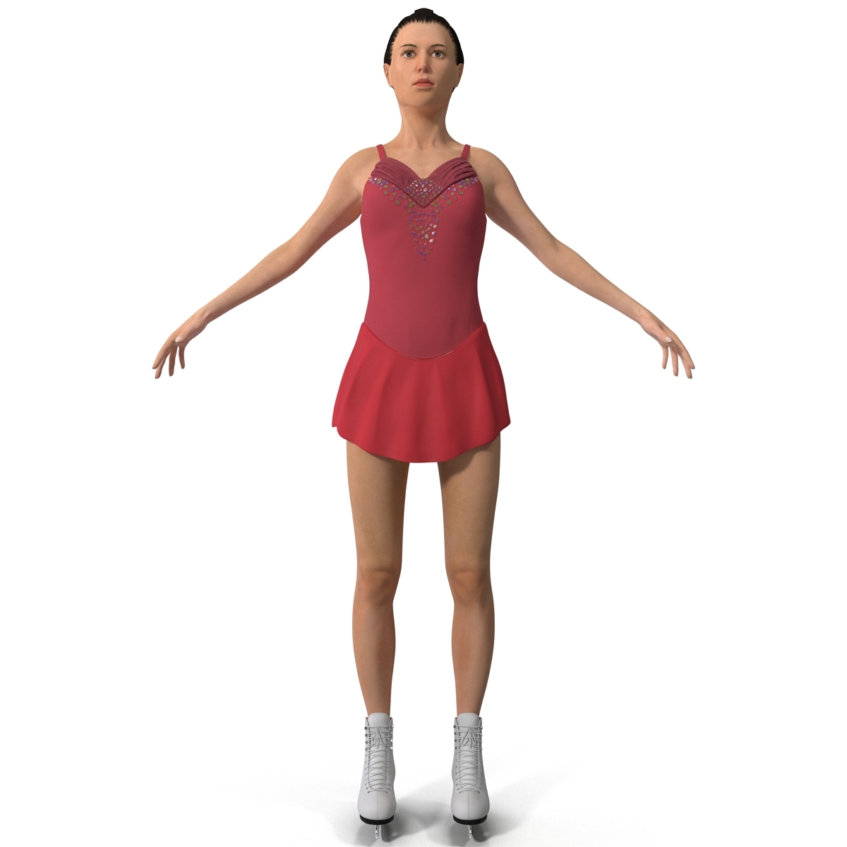 3d women figure skater model