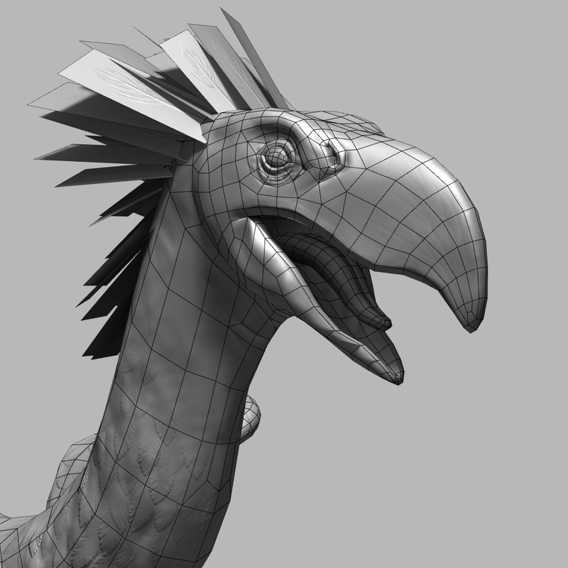 3d model phorusrhacos terror bird