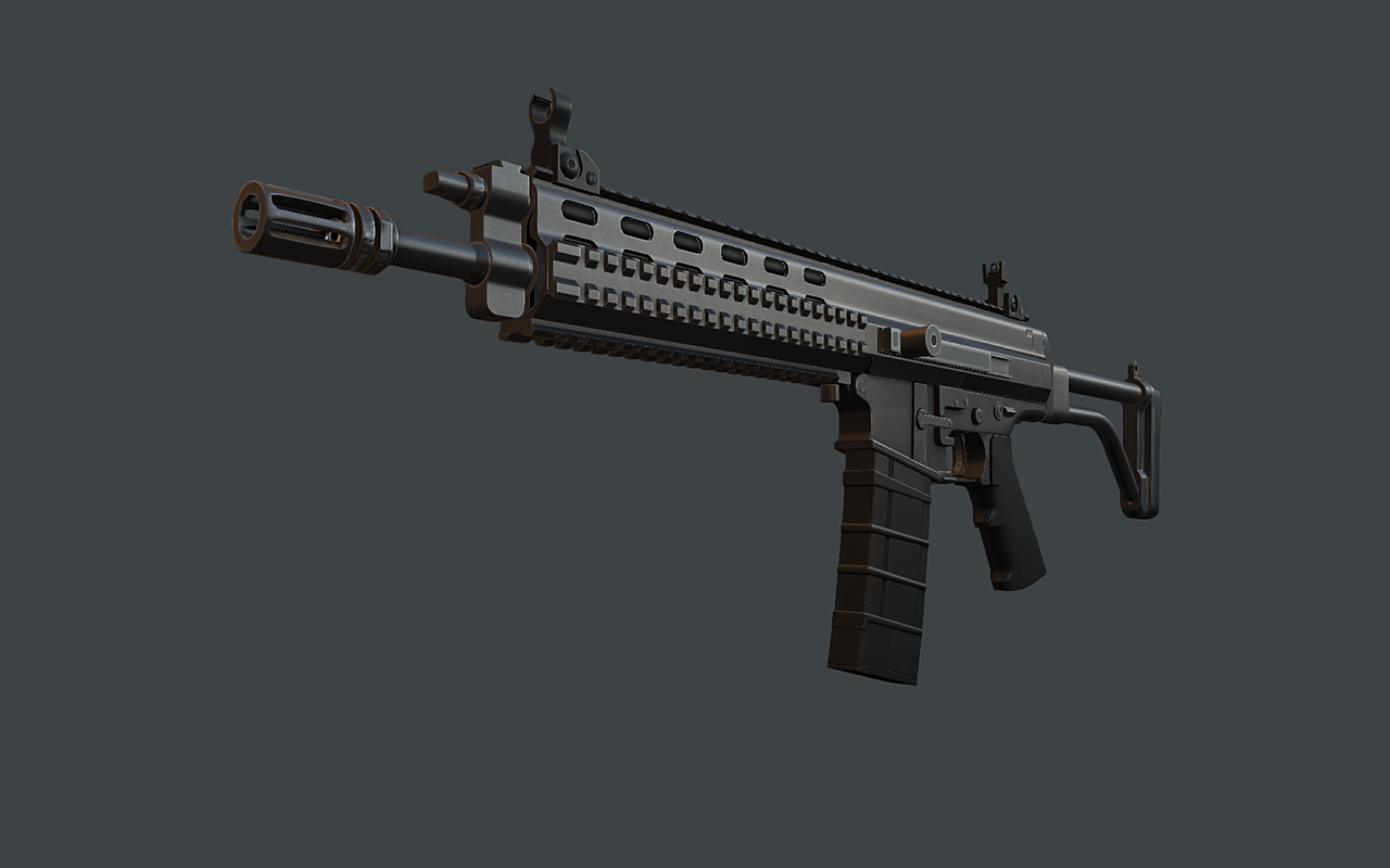 3d model xcr combat assault rifle