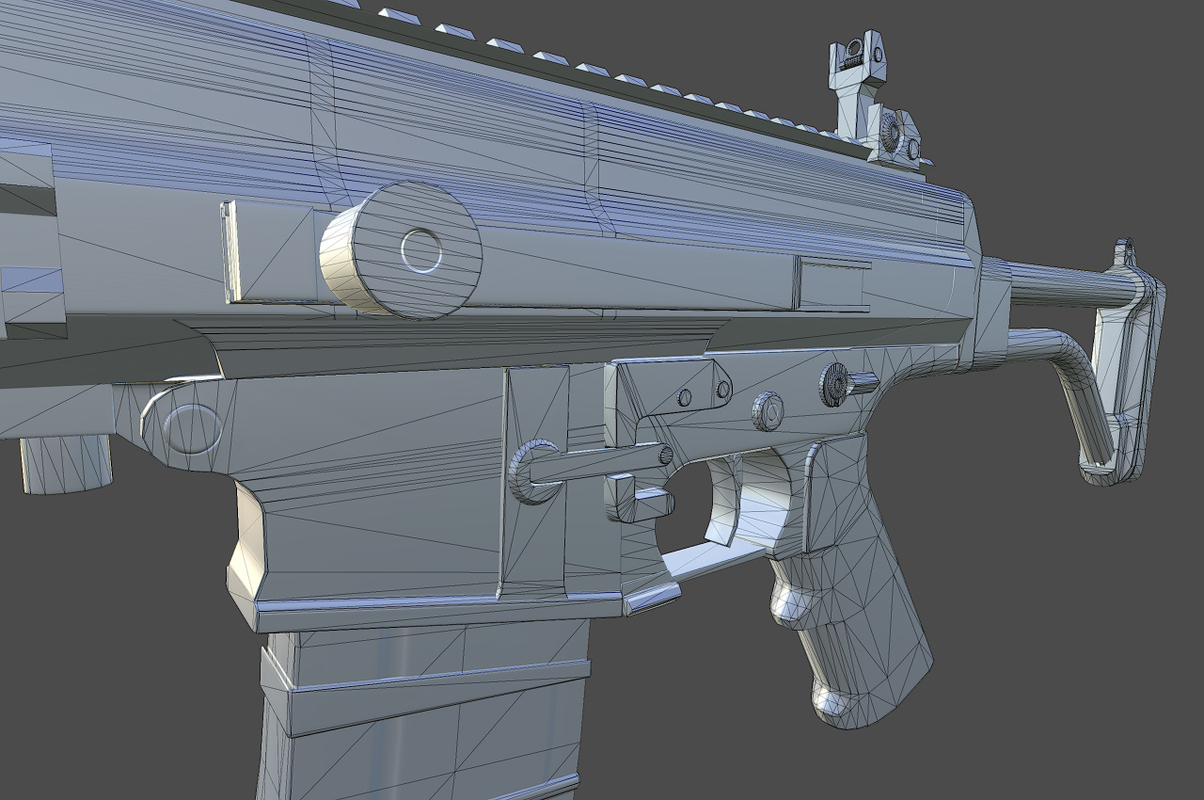 3d model xcr combat assault rifle