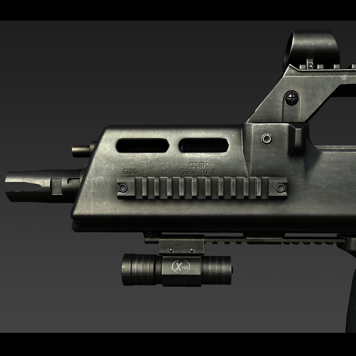 realistic assault rifle 3d model