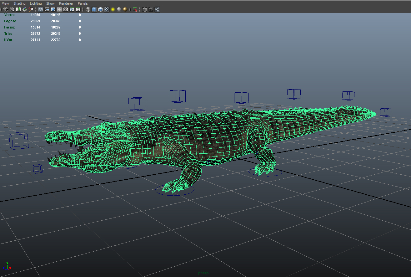 3d realistic crocodile model