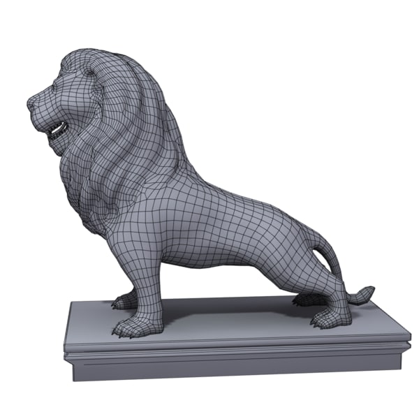 3d model lion statue