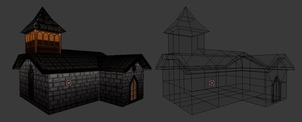 3d model medieval church