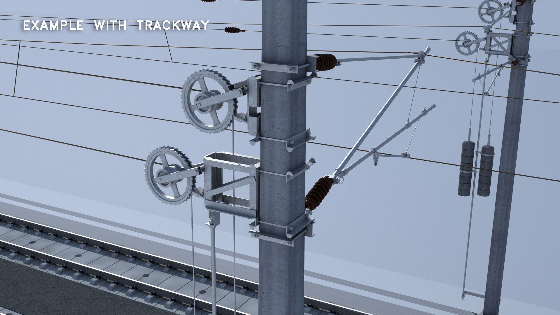wiring railway tracks 3d model
