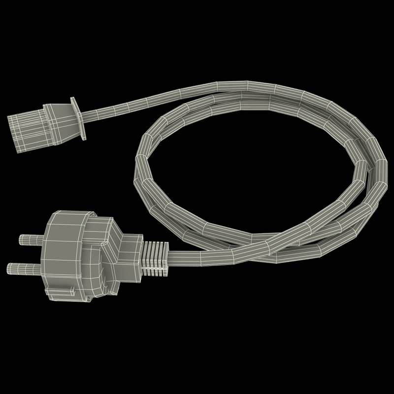 3d model pc power cable